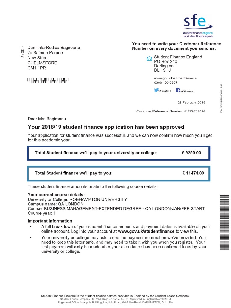 Your 2018/19 Student Finance Application Has Been Approved: WWW - Gov ...