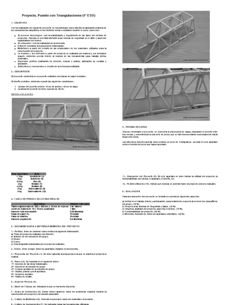 Propuesta de Proyecto Puentes | PDF | Puente | Papel
