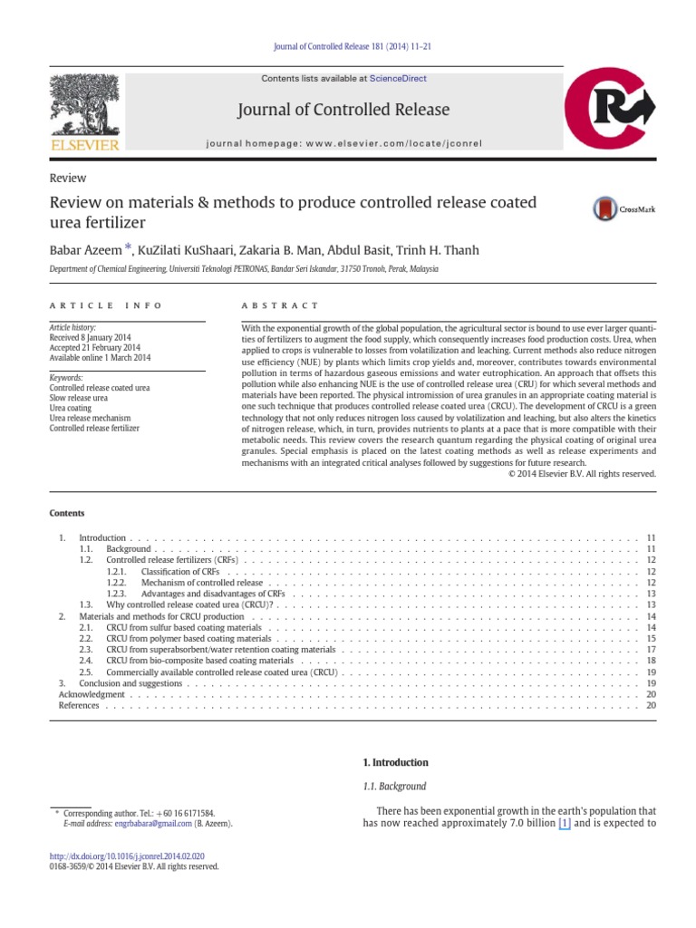 Materials & Methods CRF PDF | PDF | Fertilizer | Urea