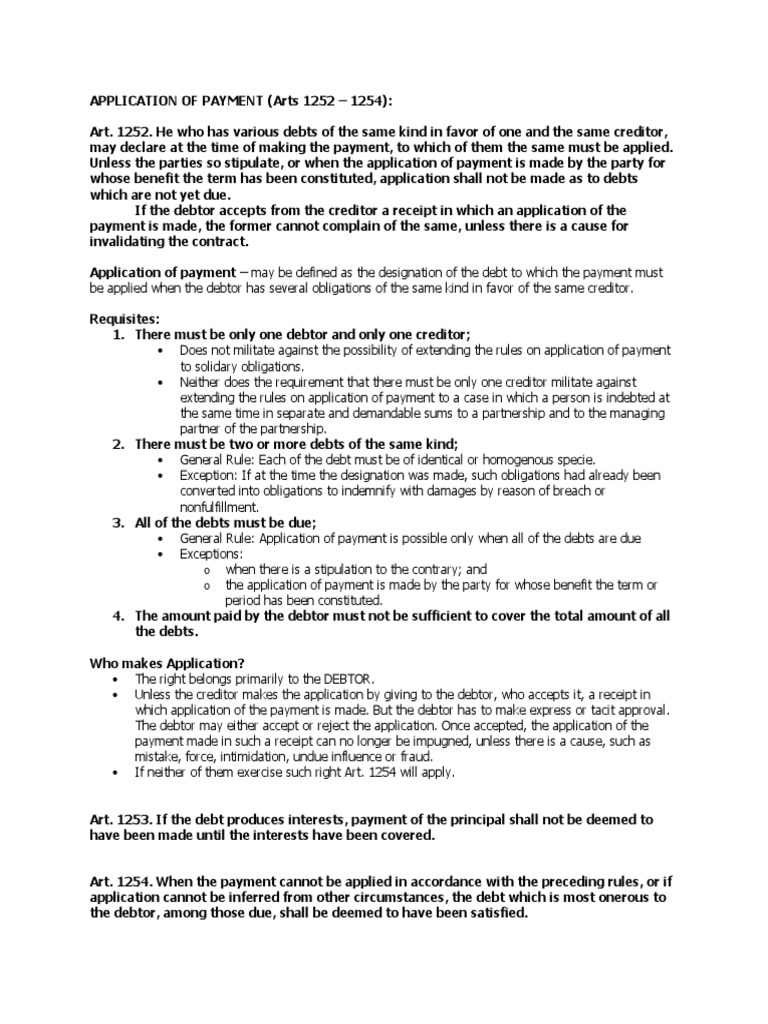 Oblicon Articles 1252-1261 | PDF