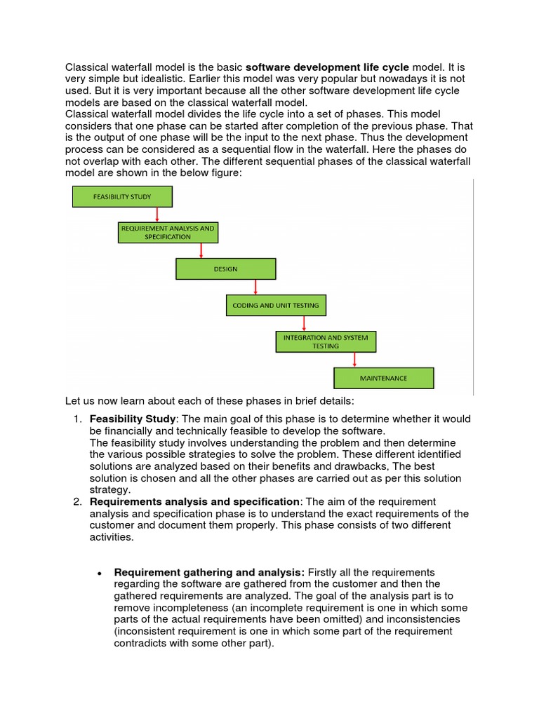 The Classical Waterfall Model | PDF | Software Testing | Software ...