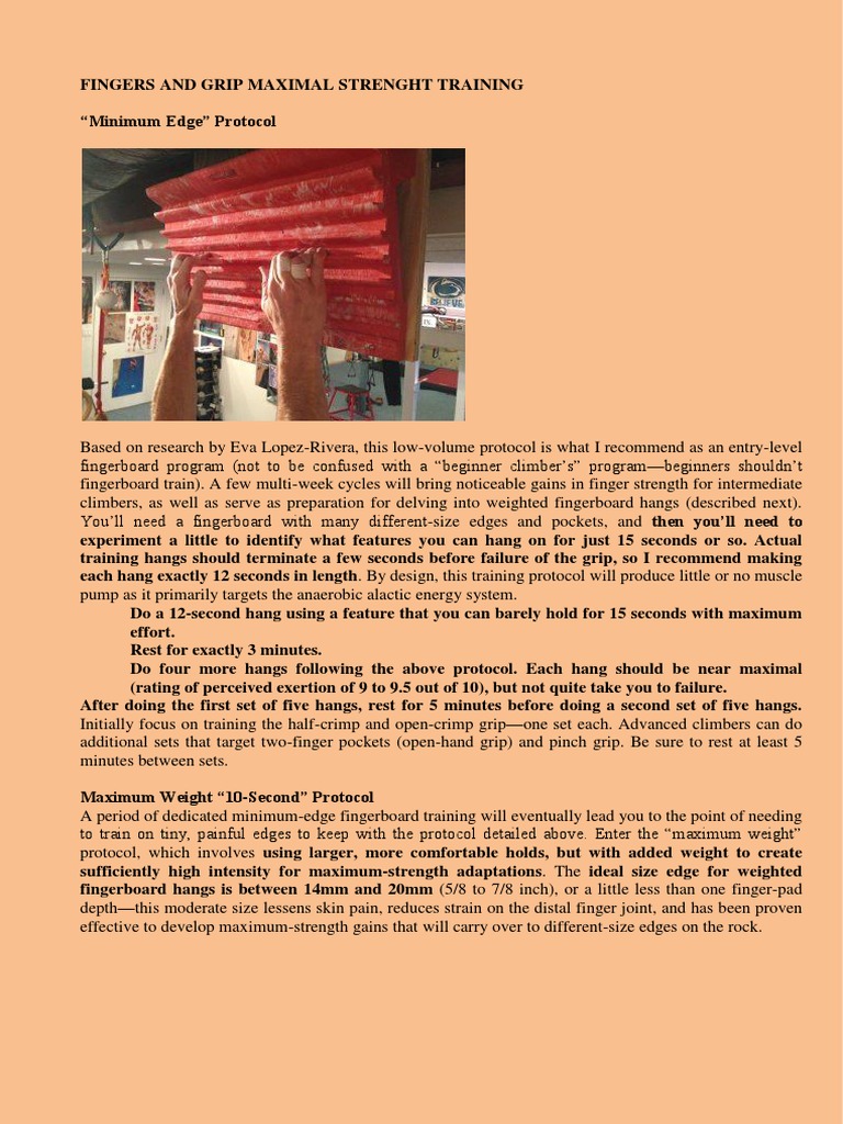 Fingers and Grip Maximal Strenght Training | PDF | Strength Training | Physical Exercise