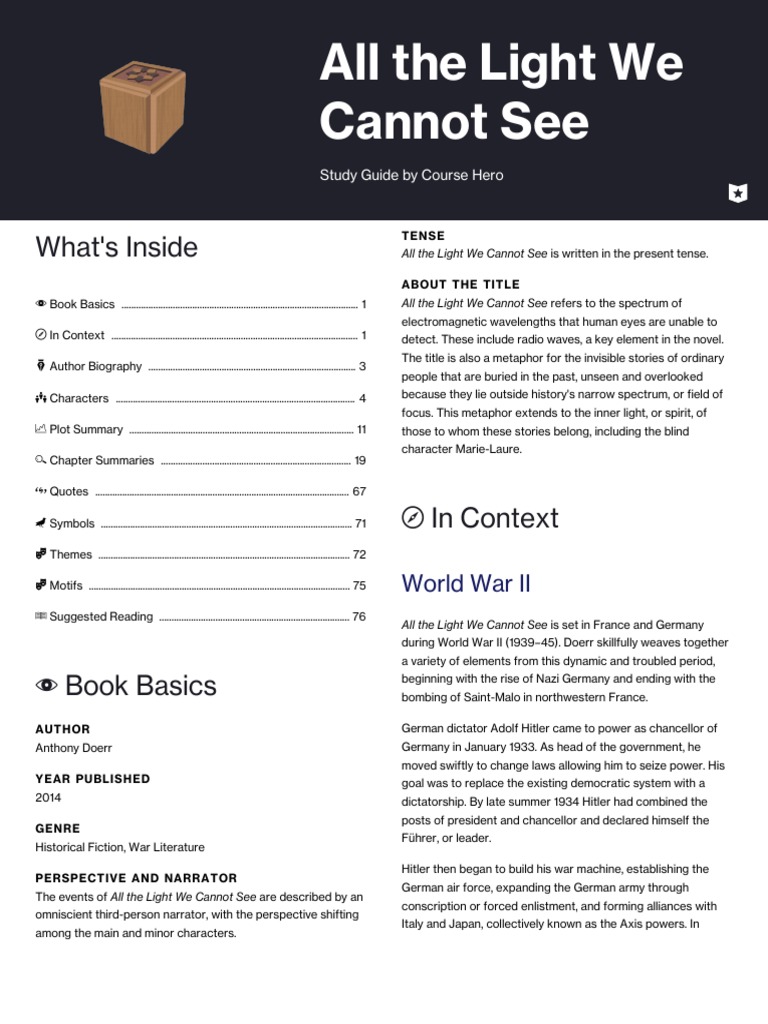 All The Light We Cannot See PDF | PDF | World War II | Nazi Germany