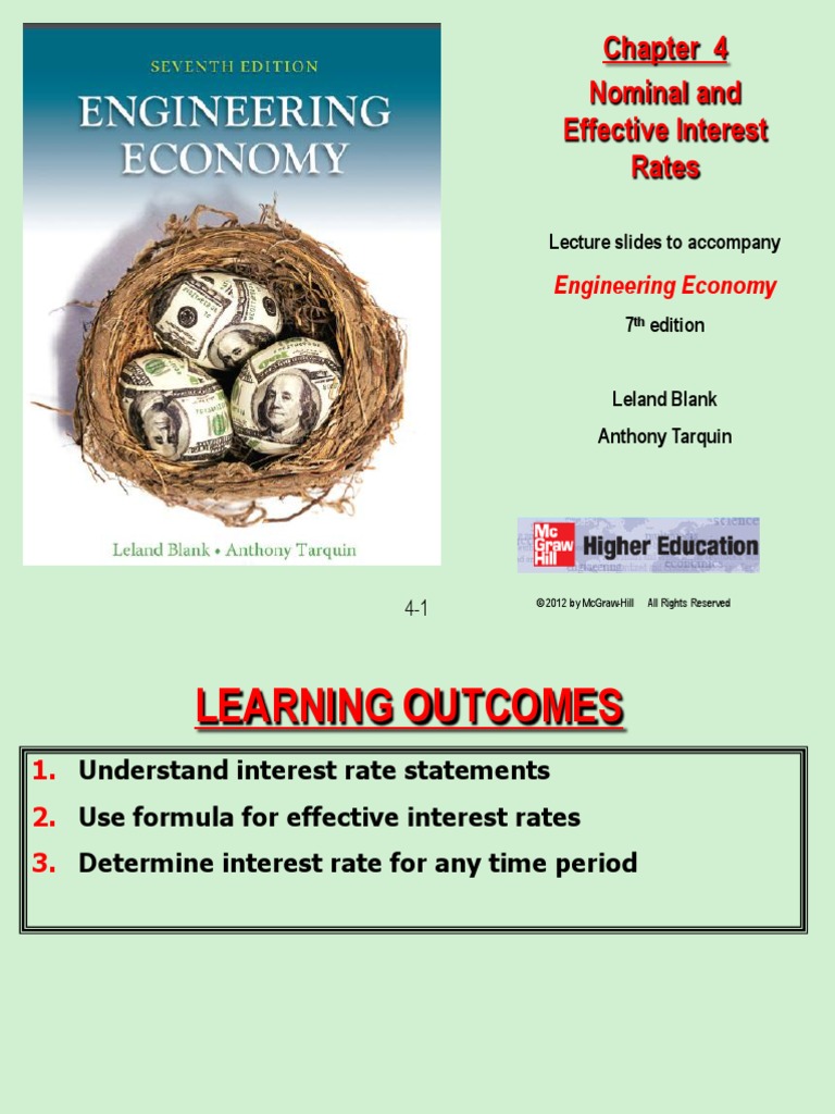Nominal and Effective Interest Rates: Engineering Economy | PDF ...