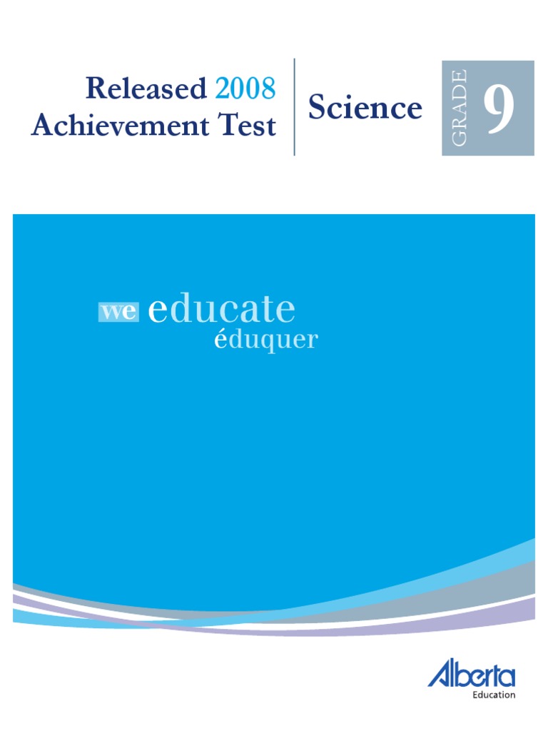 Released 2008 Achievement Test Science9 PDF | PDF | Chemical Elements ...