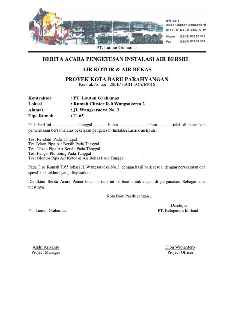 Berita Acara Pengetesan AIR | PDF