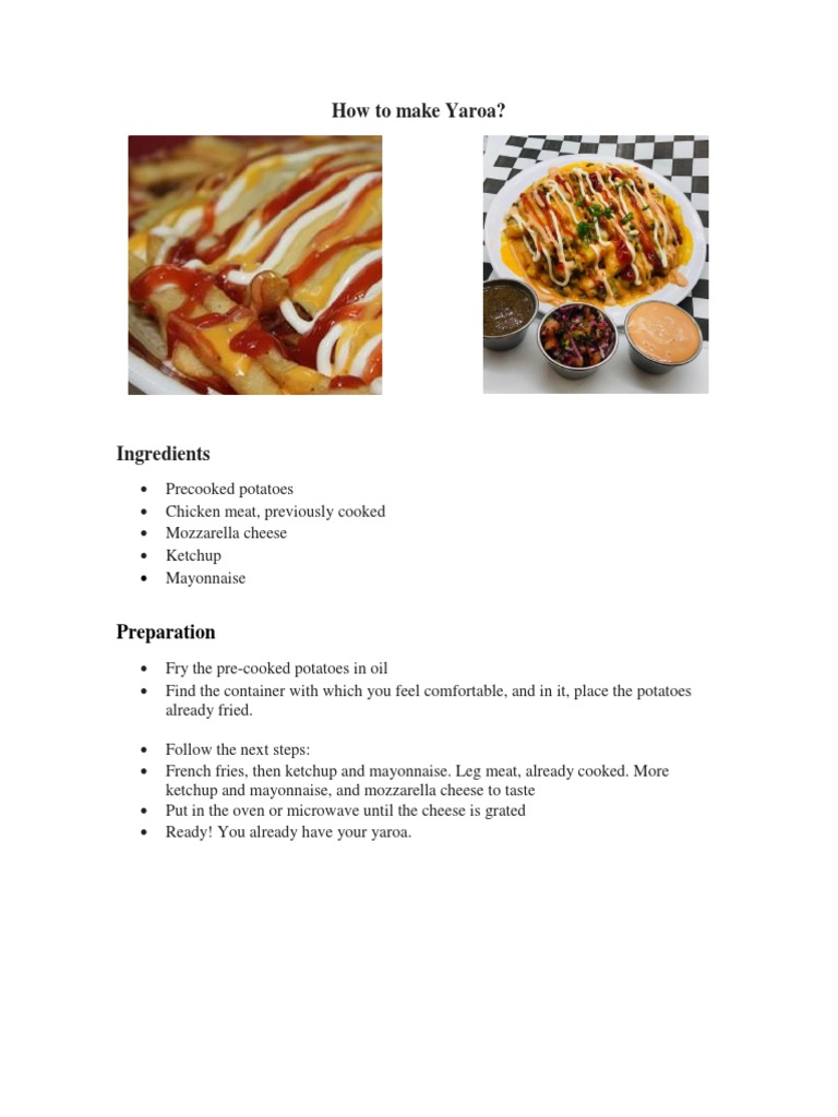 How To Make Yaroa?: Preparation | PDF