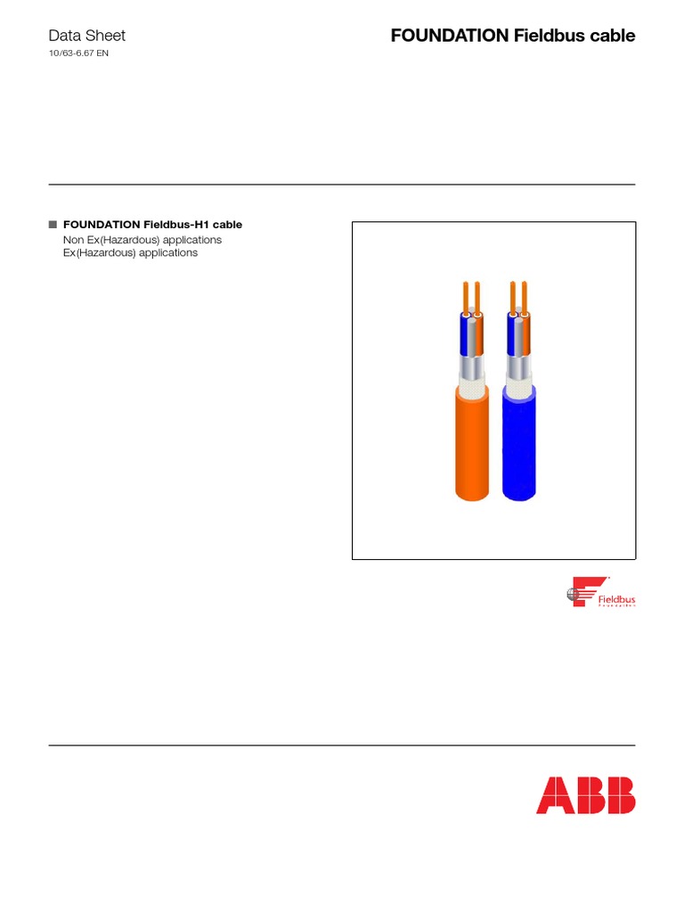 FOUNDATION Fieldbus Cable: Data Sheet | PDF | Polyvinyl Chloride ...