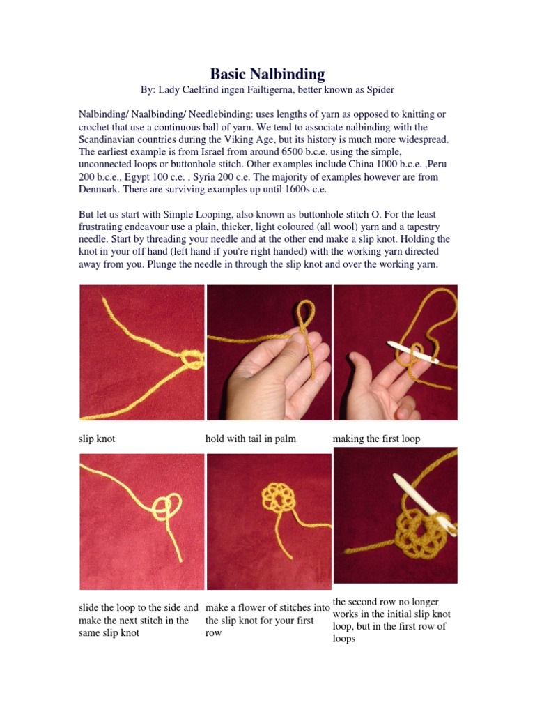 Basic Nalbinding | Download Free PDF | Knitting | Crochet