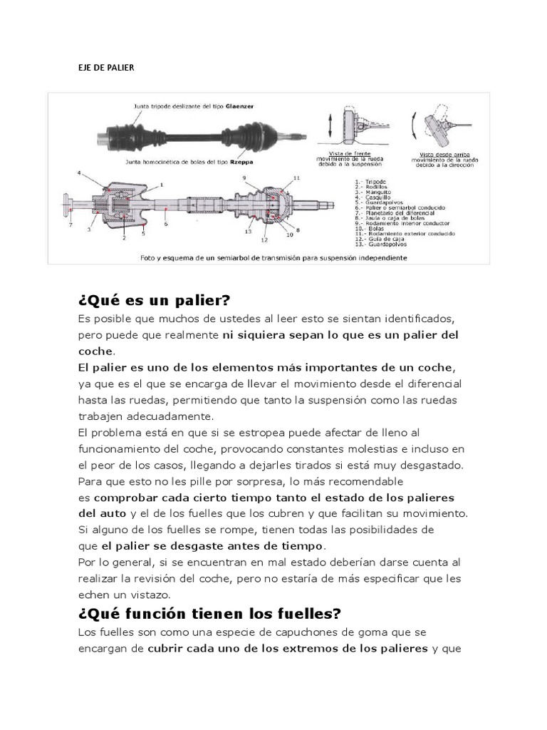 Eje de Palier | PDF | Transmisión (Mecánica) | Vehículos