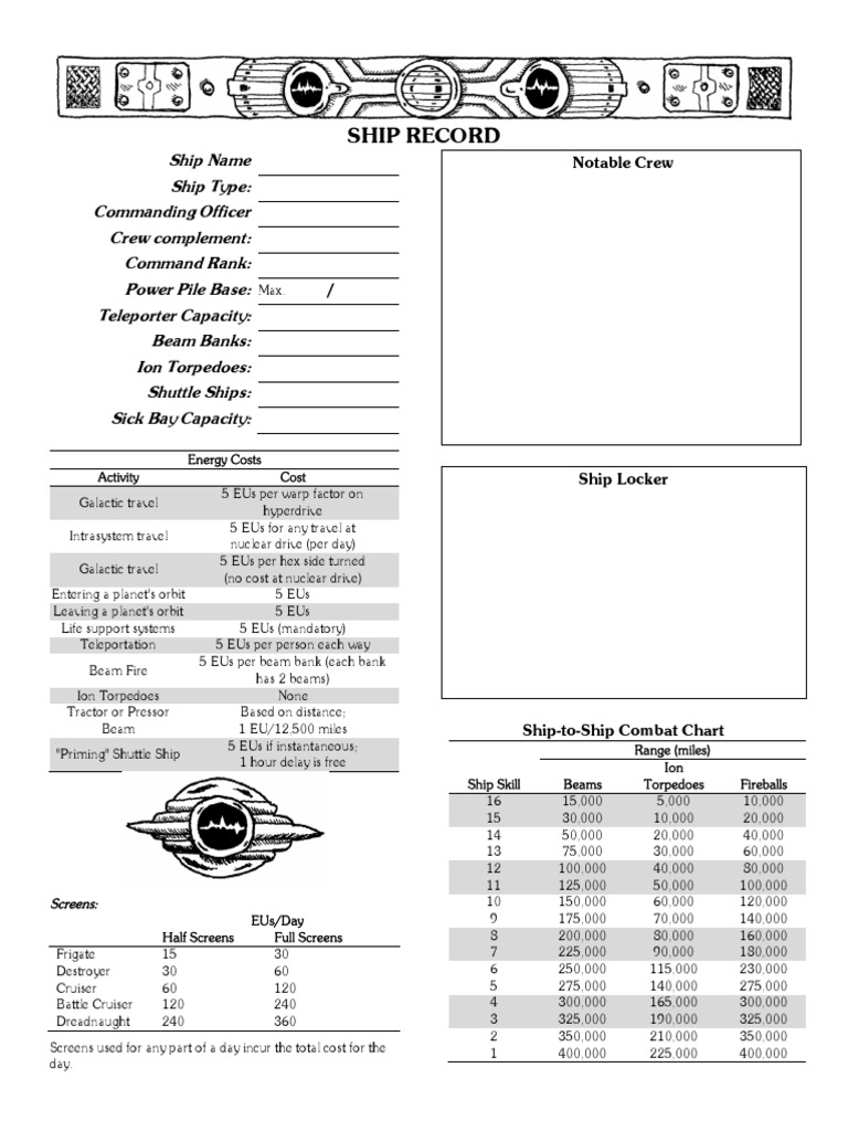 Starships & Spacemen Starship Log | PDF | Water Transport | Ships