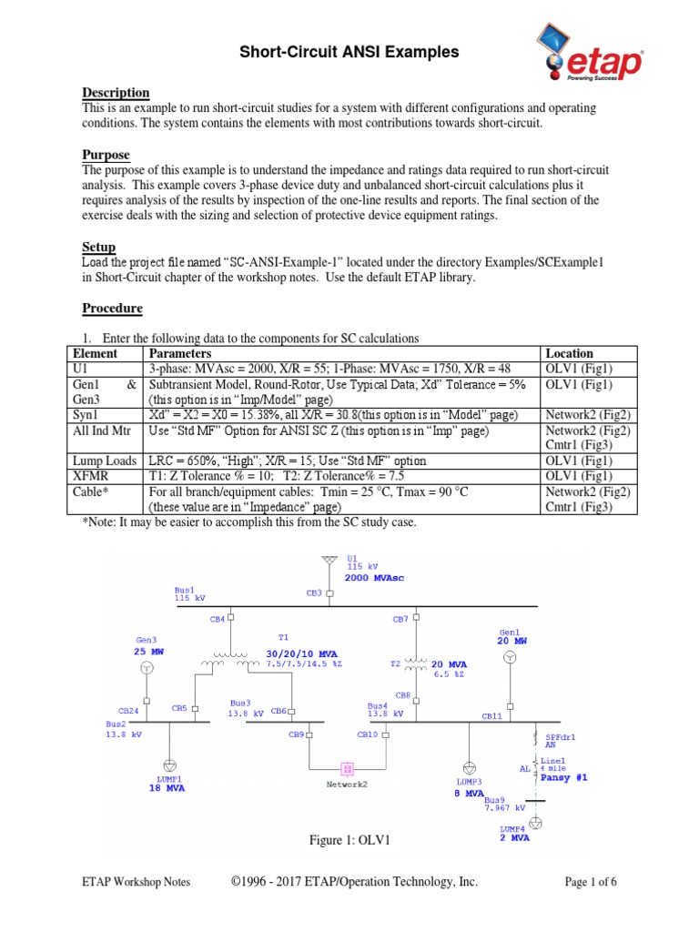 Short-Circuit ANSI Examples: Description | Download Free PDF ...