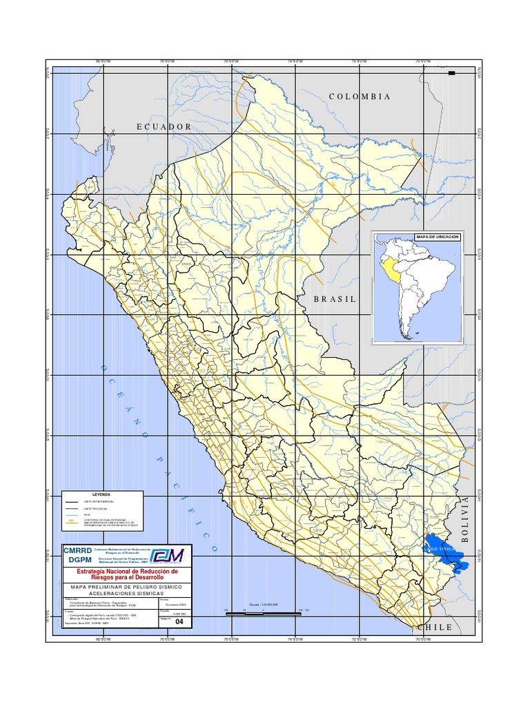 Mapa Preliminar de Peligros Sismico - Aceleraciones Sismicas - Peru ...