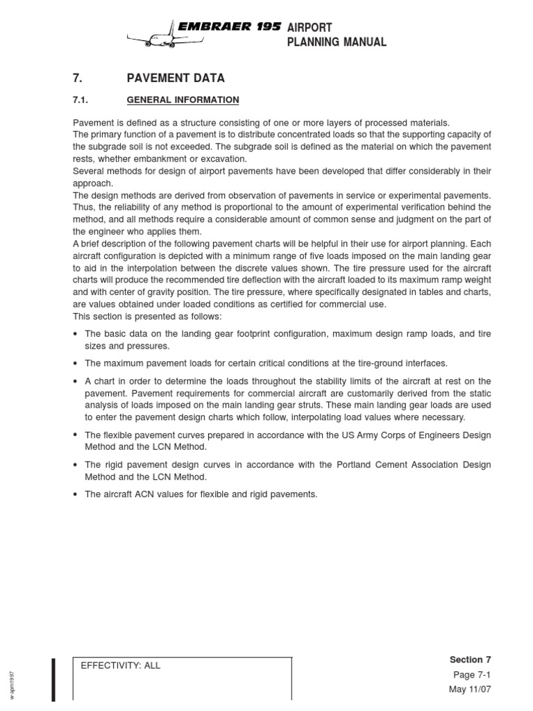 Pavement Data: Airport Planning Manual | PDF | Landing Gear | Road Surface