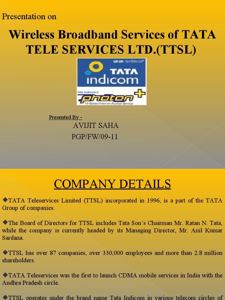 TATA Teleservices Wireless Broadband Overview | PDF ...