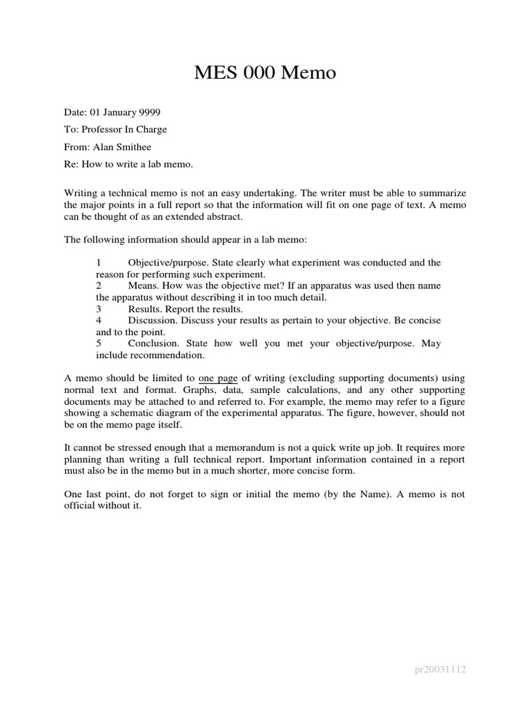 How to Write an Effective Lab Memo in 5 Steps | PDF