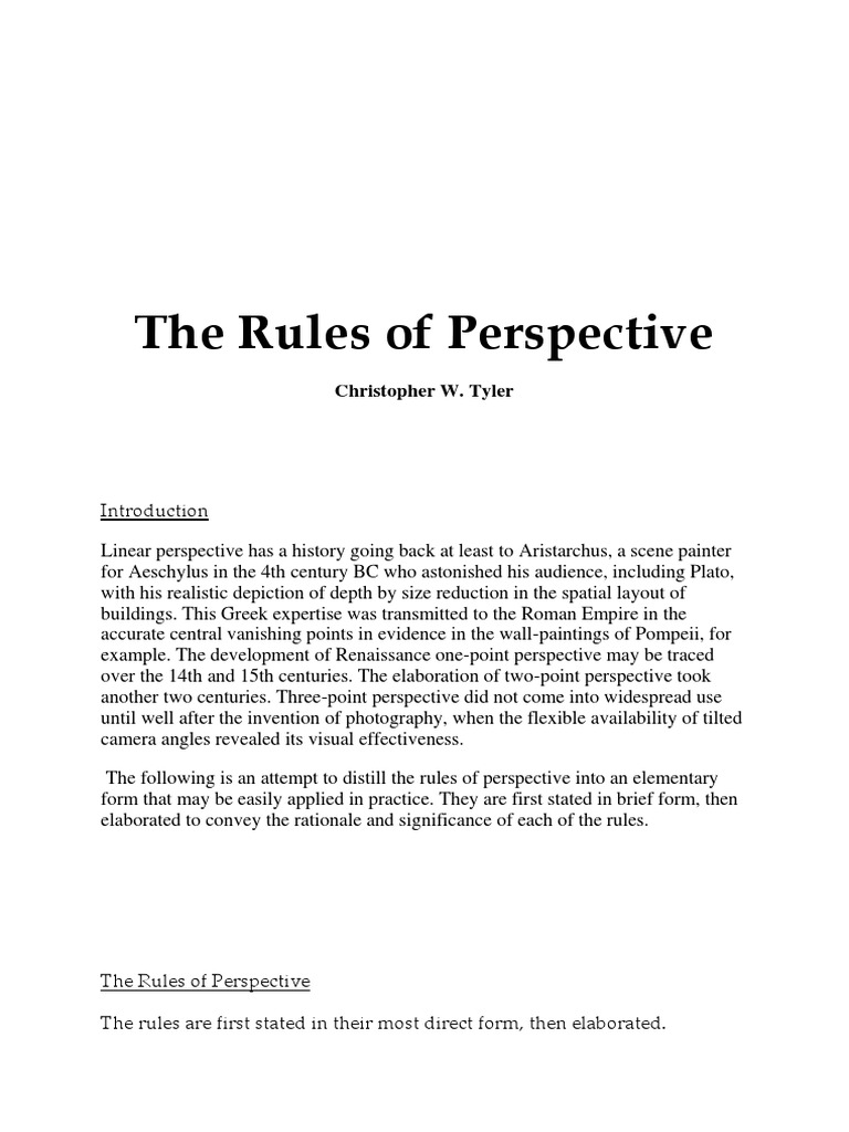 Artists' Guide to Perspective Rules | PDF | Perspective (Graphical ...