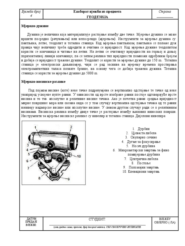 Geodezija-Mjerilo Dužine I Visinske Razlike | PDF