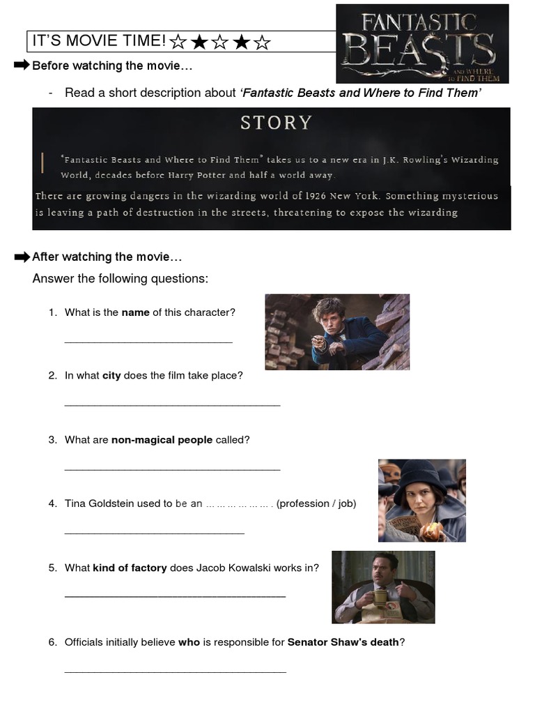 Fantastic Beasts Worksheet | PDF