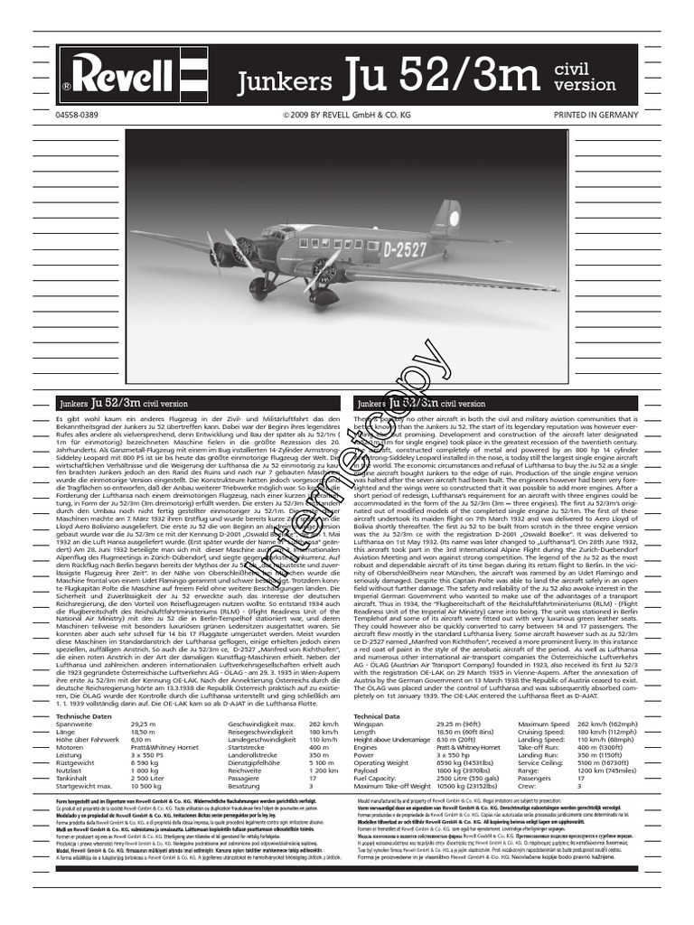 Junkers Ju 52-3m PDF | PDF