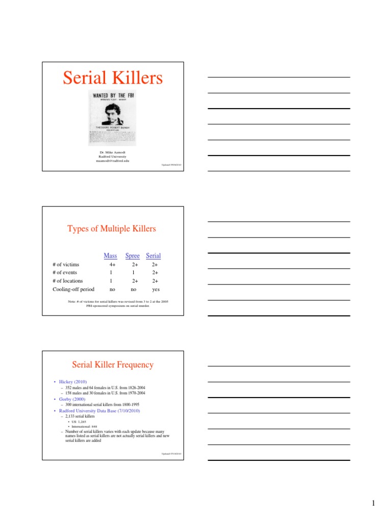 Serial Killer Demographics & Profiles | PDF | Serial Killer | Crime ...