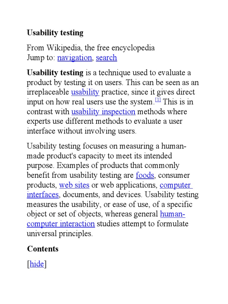 Navigation Search: Usability Testing | Download Free PDF | Usability ...
