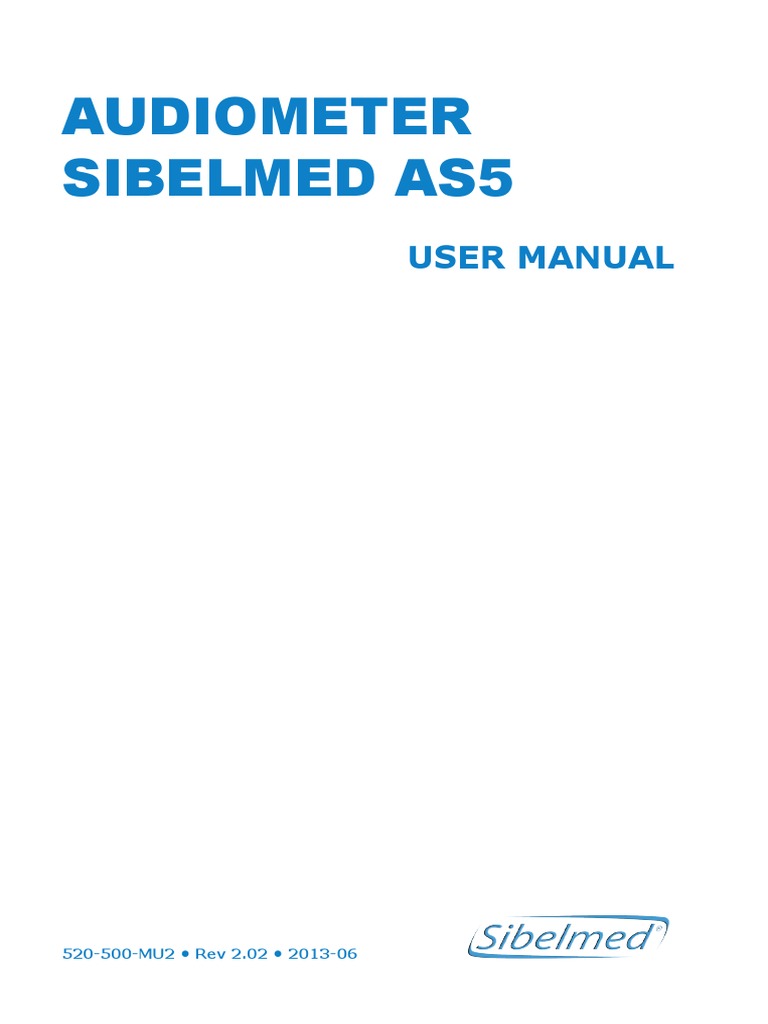 Audiometer Sibelmed As5: User Manual | PDF | Electromagnetic Compatibility | Headphones