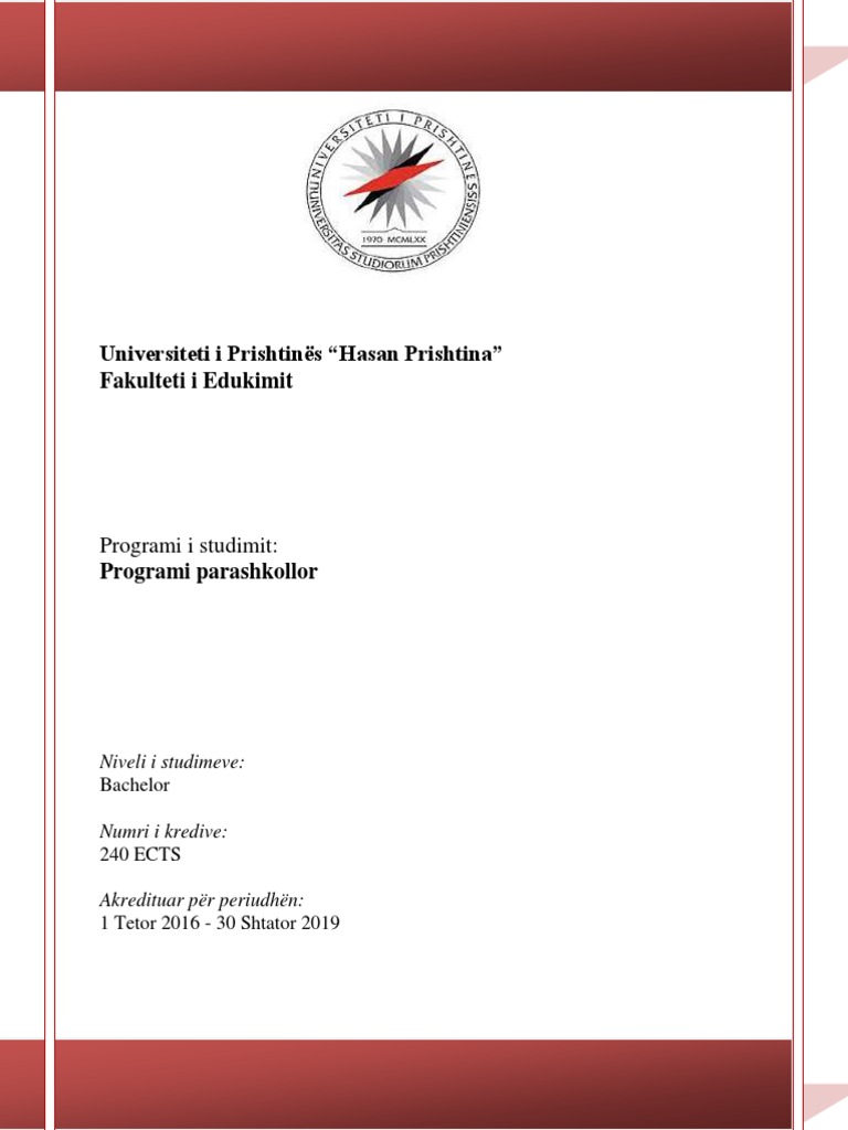 2 Bachelor - Programi Parashkollor PDF | PDF