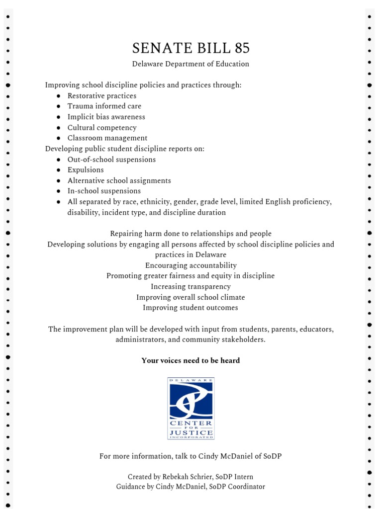 Senate Bill 85 Flyer | PDF