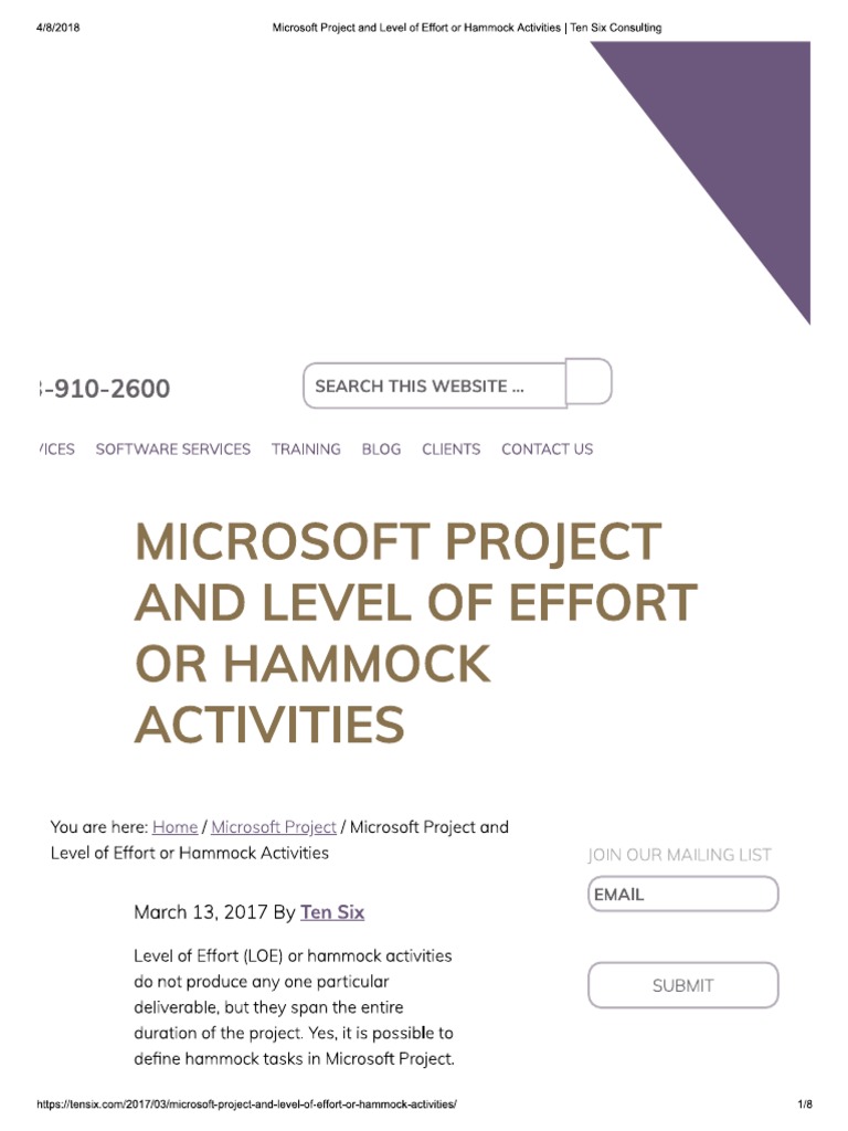 LOE and Hammock Task | PDF