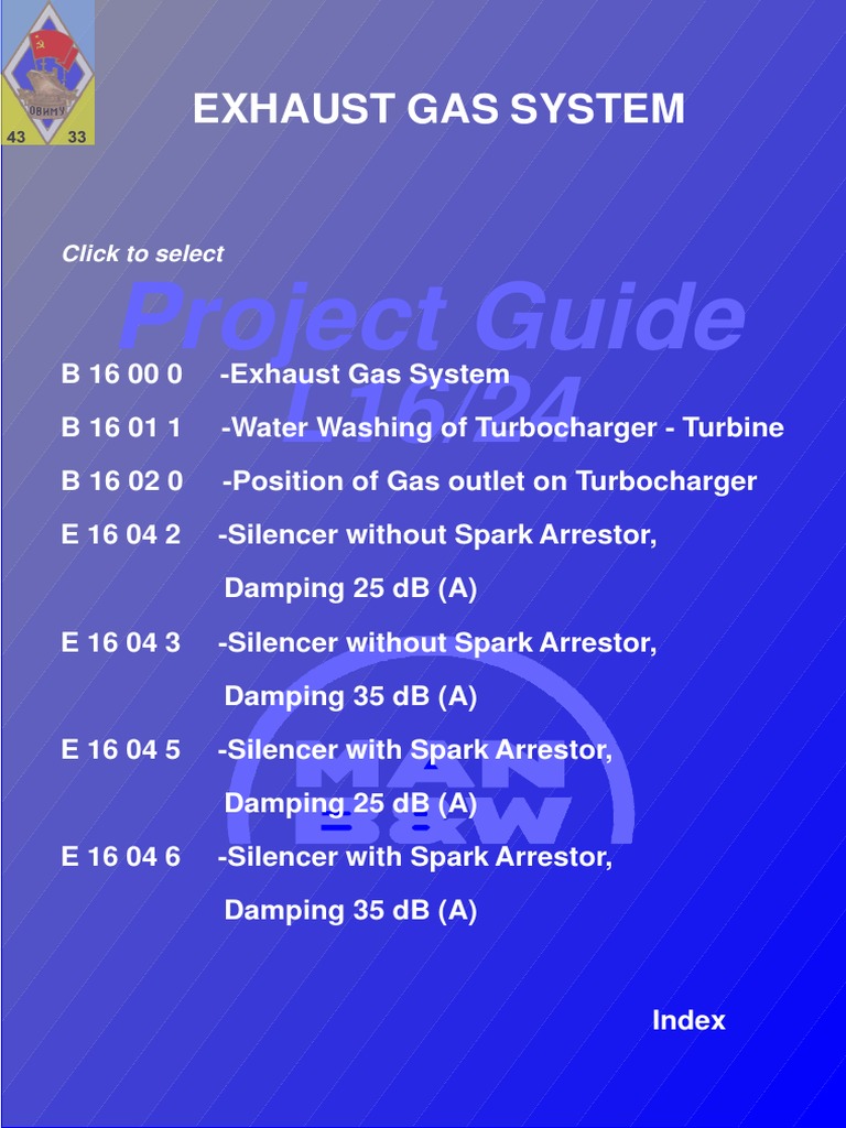 Project Guide L16/24: Exhaust Gas System | PDF | Turbocharger | Thermal ...