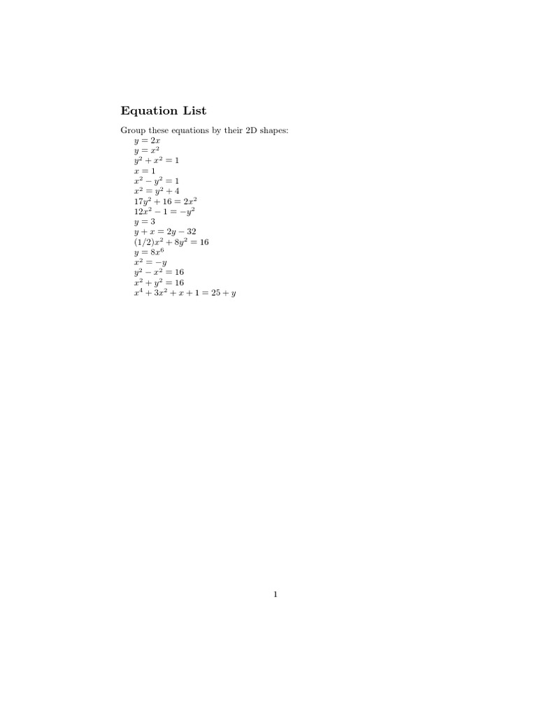 2D Shape Equation Guide | PDF