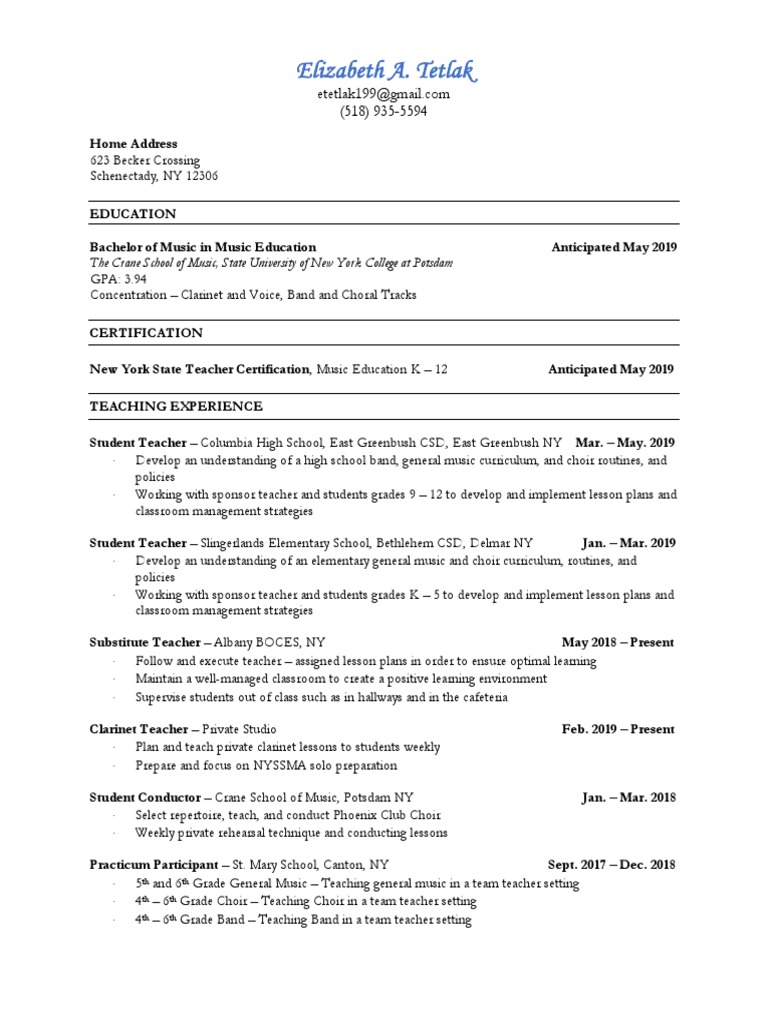 Generic Resume PDF | PDF | Music Education | Conducting
