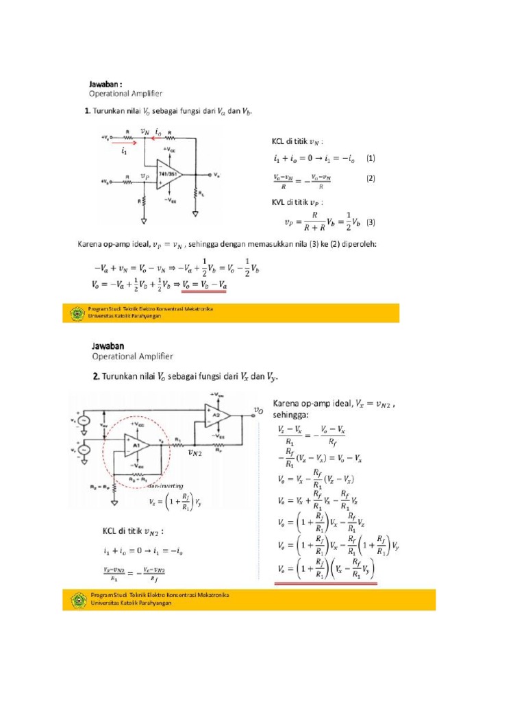 Rangkaian dan Rumus Op Amp Inverting | PDF | Operational Amplifier ...