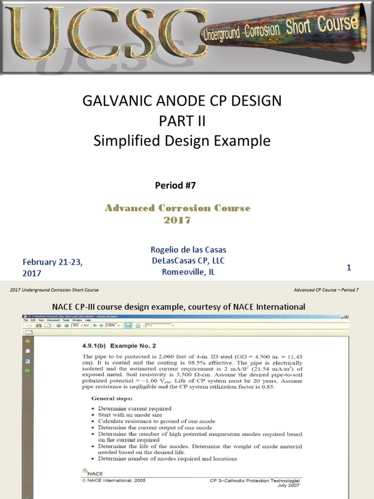 Galvanic Anode Design Example | PDF | Corrosion | Anode