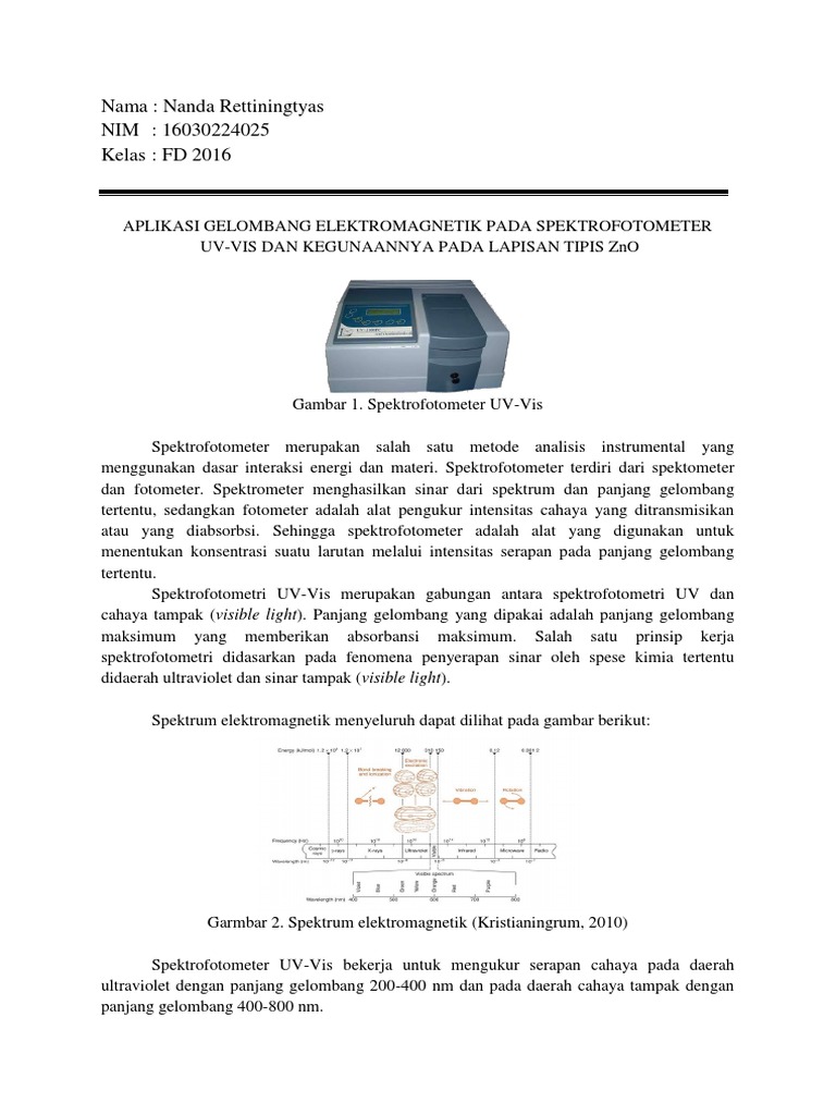 Spektrofotometer Uv Vis | PDF