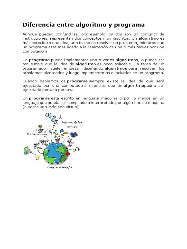 Diferencia Entre Algoritmo y Programa | PDF | Programa de computadora ...