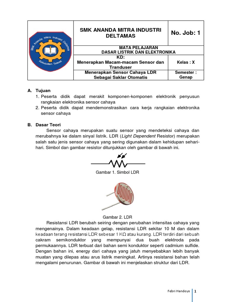 LKPD Sensor Cahaya | PDF