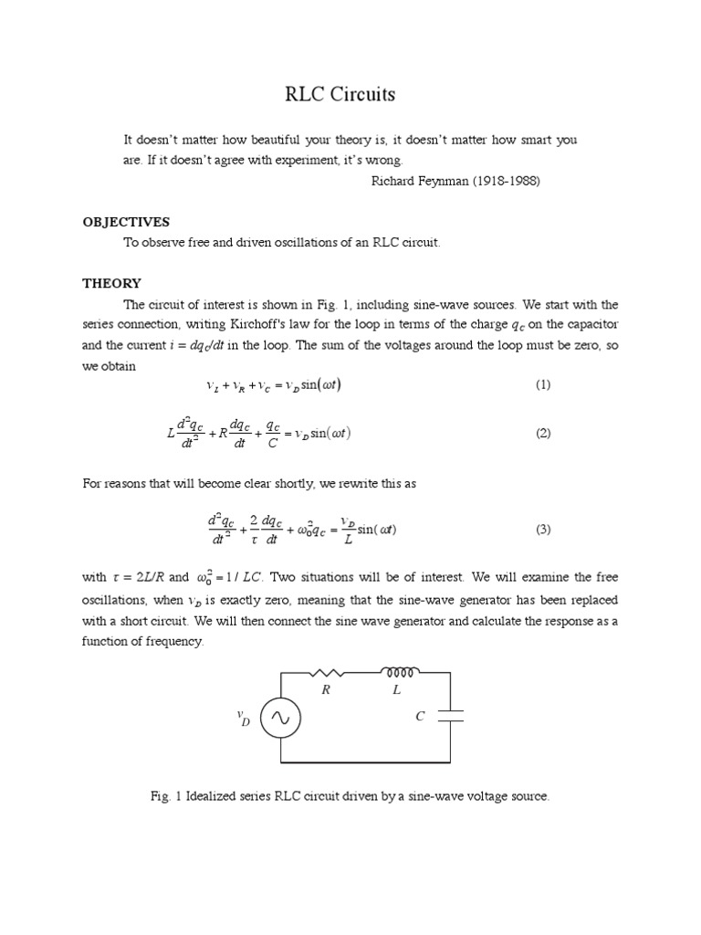 RLC Circuits | PDF
