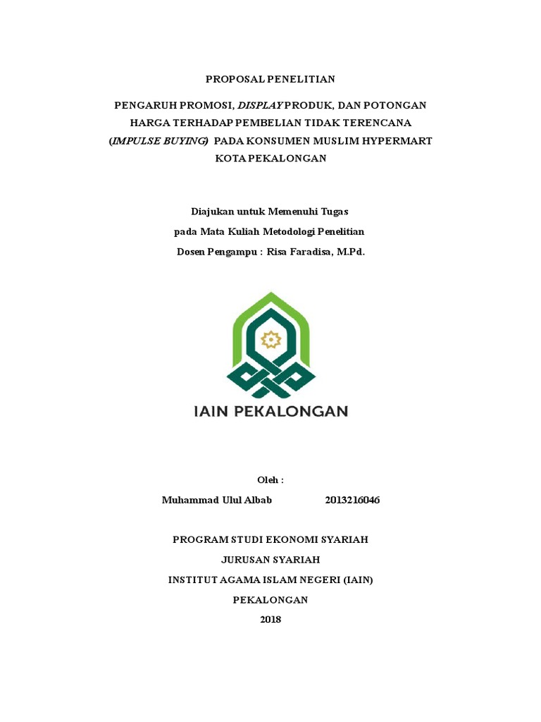 Contoh Proposal Penelitian Sangat Sederhana | PDF