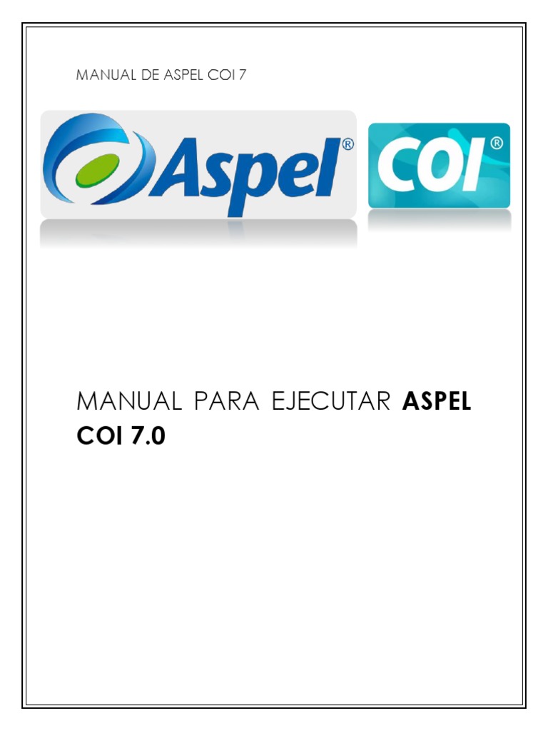 Manual de Ejecucion de Aspel Coi 7 | PDF | Industrias de servicio | Contabilidad