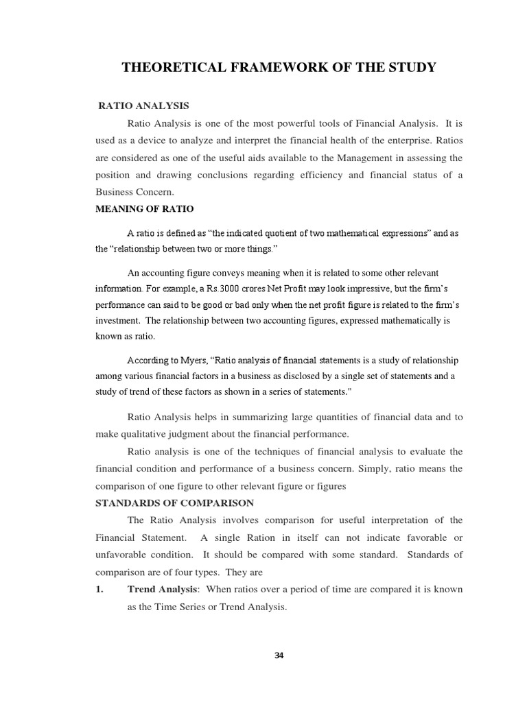 Theoretical Framework of The Study: Ratio Analysis | PDF | Revenue | Data Analysis