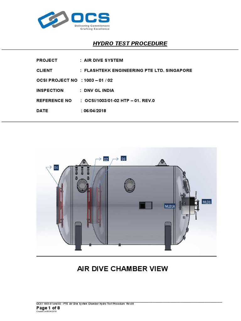 Hydro Test Procedure | PDF | Leak | Valve