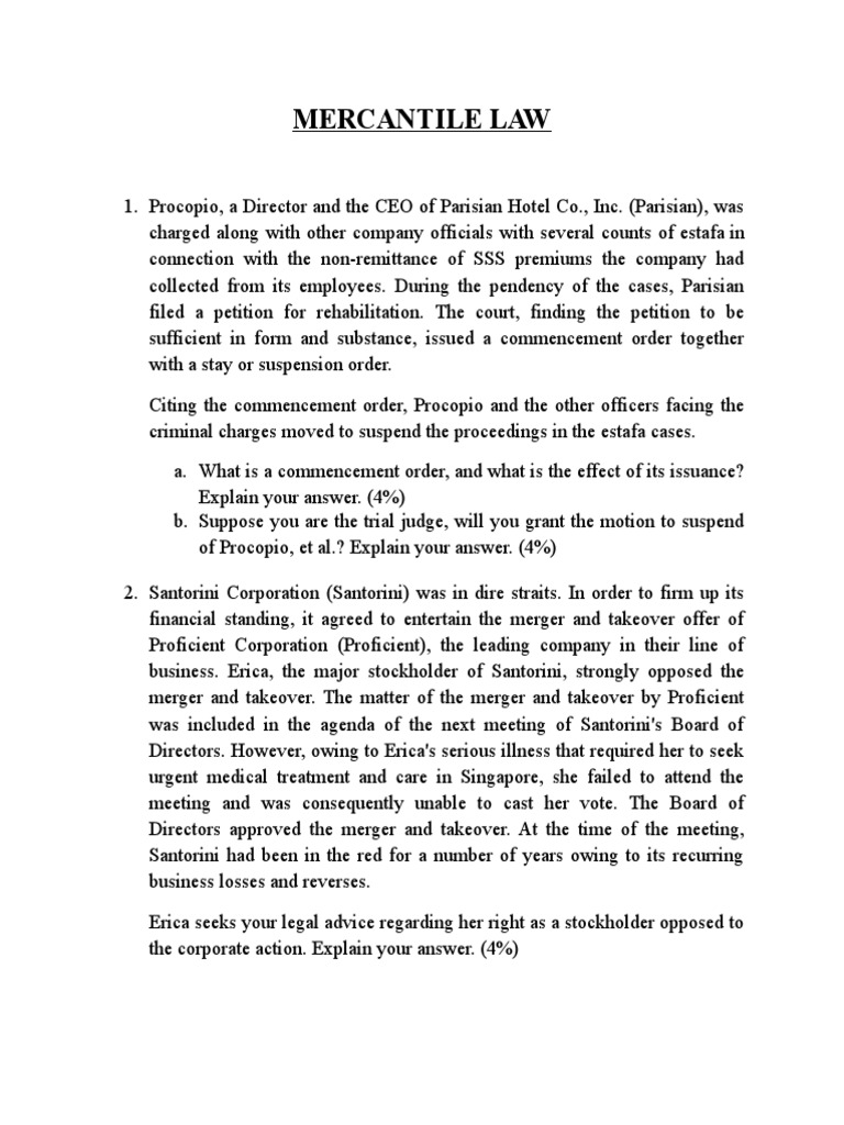 Mercantile Law Bq Pdf Lease Deposit Account