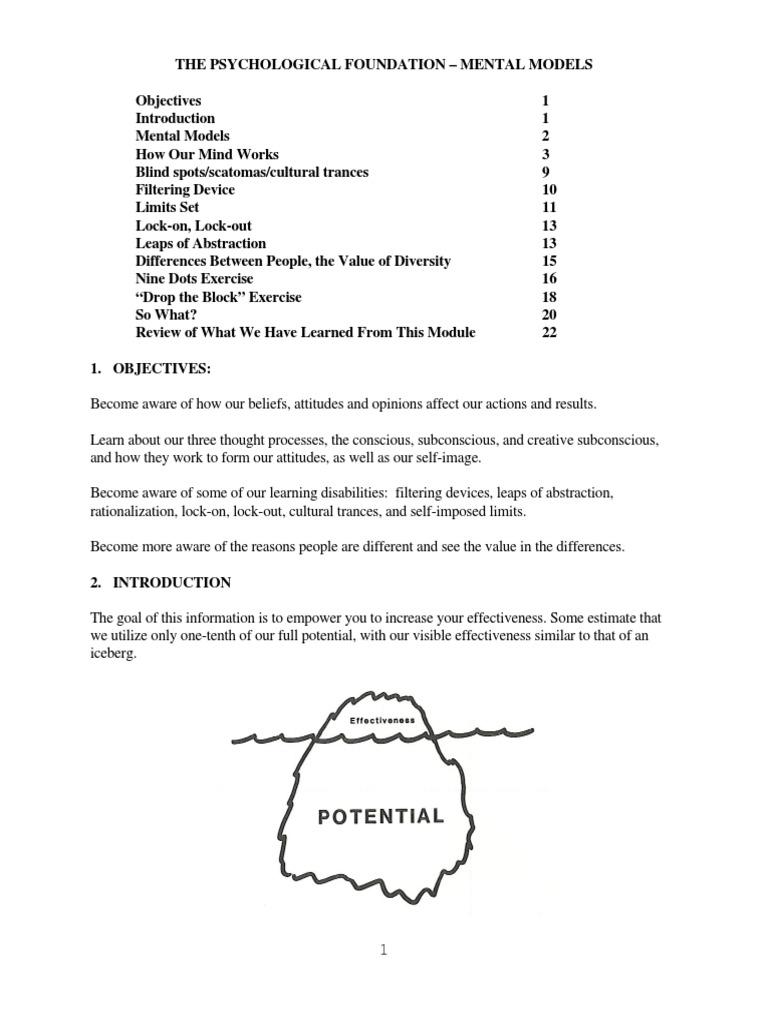 Mental Models | PDF | Thought | Attitude (Psychology)