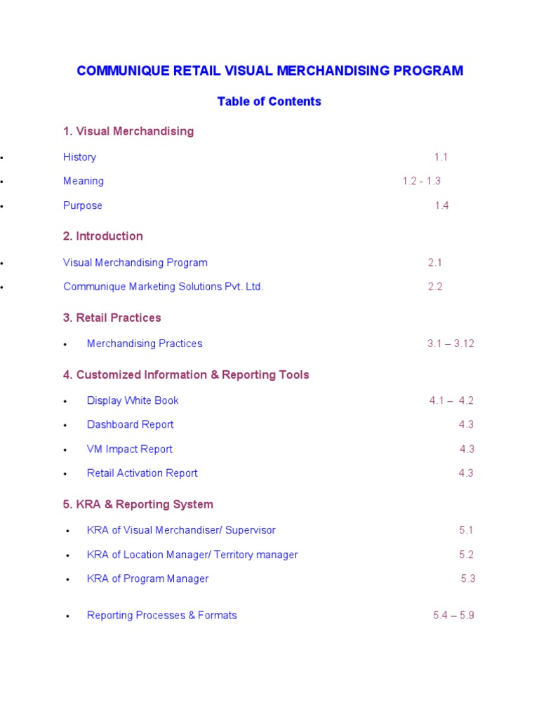 Visual Merchandising Manual | PDF | Merchandising | Retail