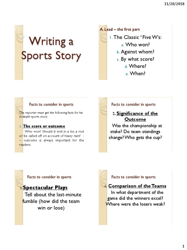 How to Write a Sports Story | PDF | Sports