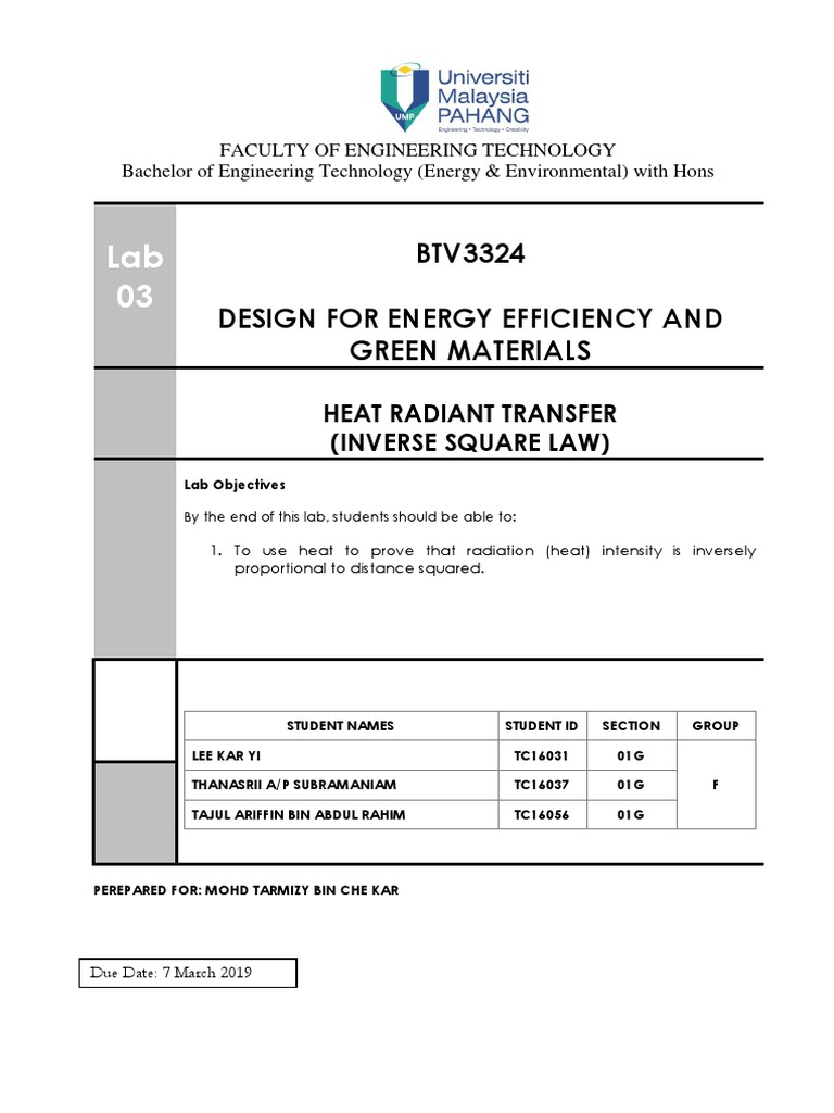 Verification of the Inverse Square Law of Radiation Heat Transfer | PDF ...