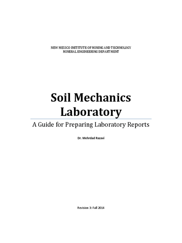 Soil Mechanics Laboratory: A Guide For Preparing Laboratory Reports | Download Free PDF | Soil ...