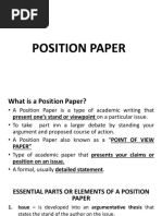 Position Paper Format | PDF | Memorandum | Argument